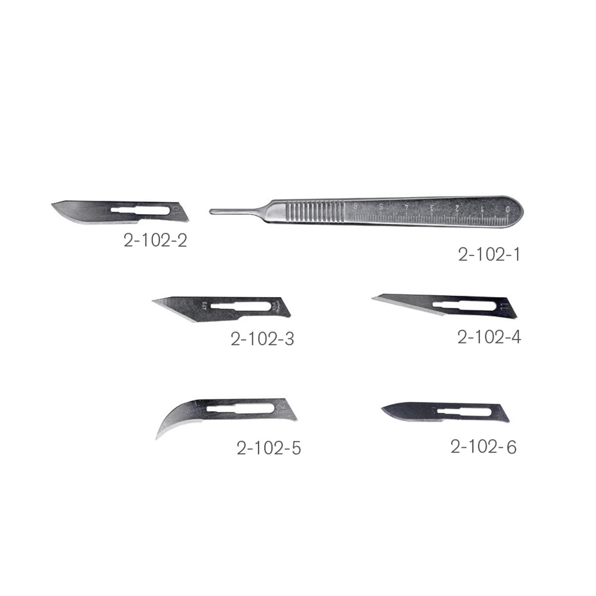 Scalpel handle with 5 blades – Christensen Tools, South Africa