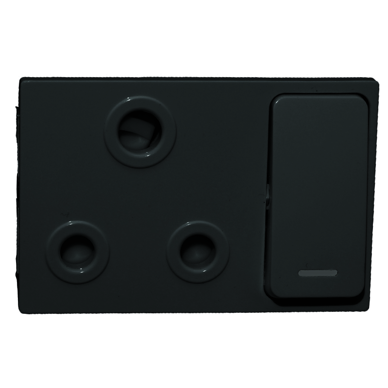 Switched 16A RSA Socket – Black – Christensen Tools, South Africa