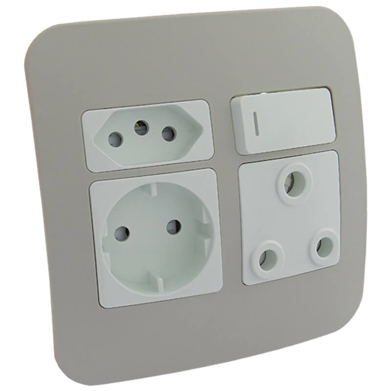 Round 2 Pin Plug Wall Socket – Cream – Christensen Tools, South Africa
