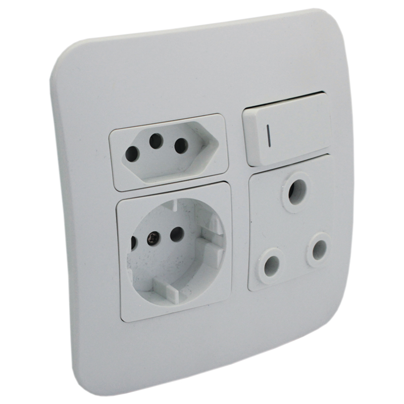 Round 2 Pin Plug Wall Socket - White - Christensen Tools, South Africa