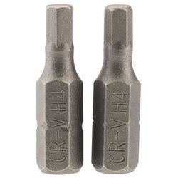 Hexagonal Insert Bit, 4mm, 1/4″ Hex, 25mm Long (Pack of 2 ...